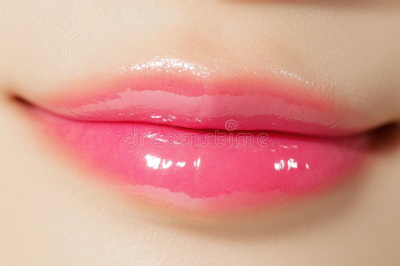 Close Up View of Human Lips Showcasing Natural Texture and Soft Tones ...