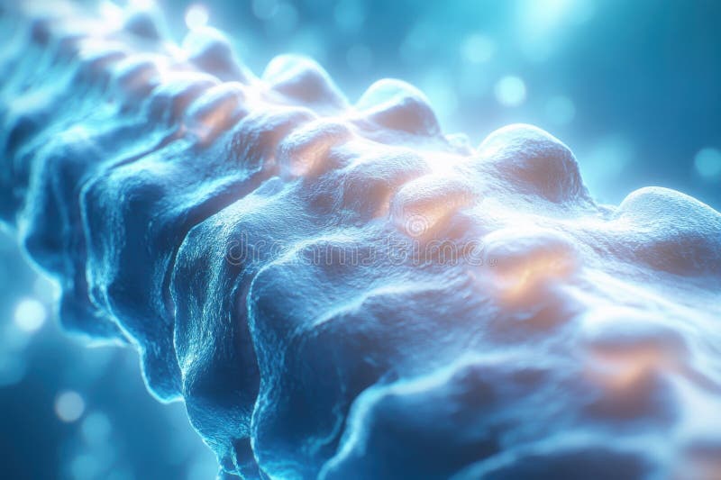 Detailed View of Human Spine Highlighting Vertebrae Structure in ...