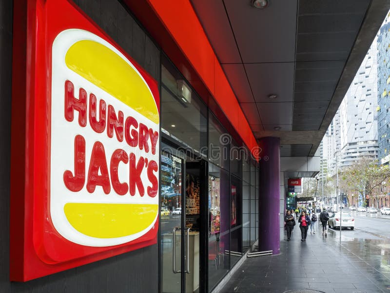 Close-up View of the Hungry Jacks Sign Editorial Stock Photo - Image of ...