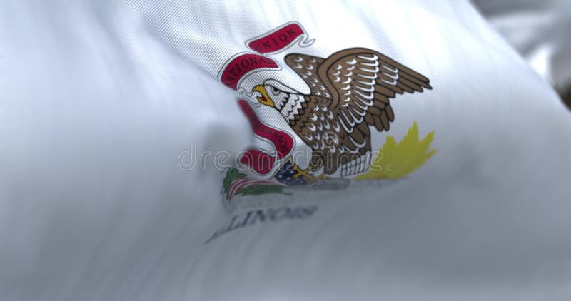 Close-up View of Illinois State Flag Waving in the Wind Stock Footage ... Close-up View of Illinois State Flag Waving in the Wind Stock Footage ...