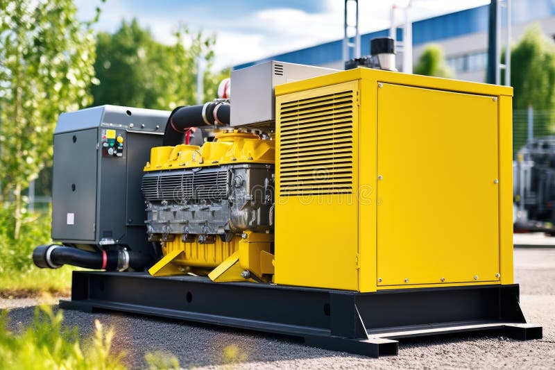 Close-up View of an Industrial Generator Stock Photo - Image of supply ...