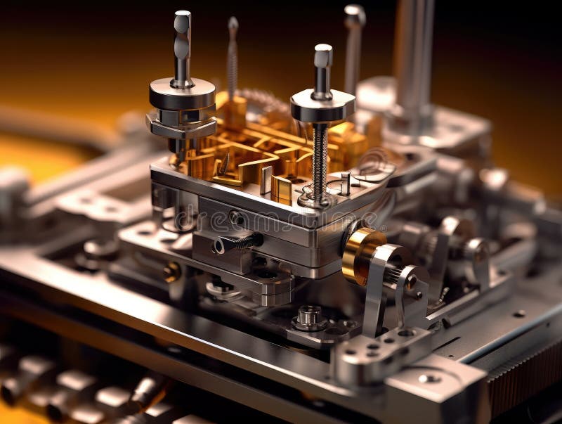 Close-up View of Inner Workings of an Intricate Machine, with Various ...