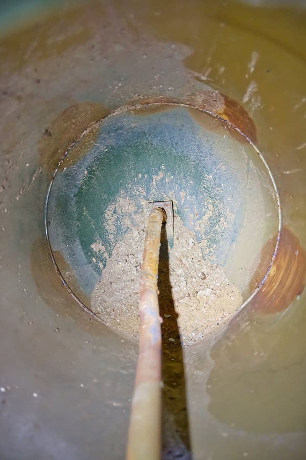 Inside View of a Cylindrical Container with Pipe Stock Photo - Image of ...