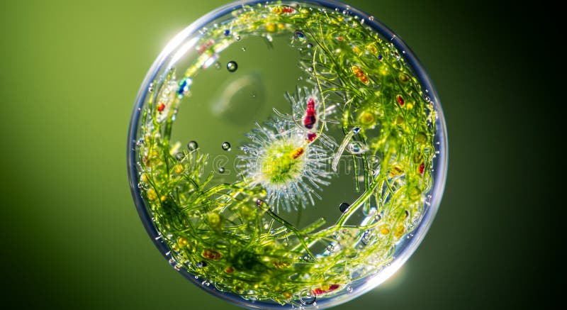 A Close-up View Inside a Droplet Reveals a Microcosm of Plant Life and ...