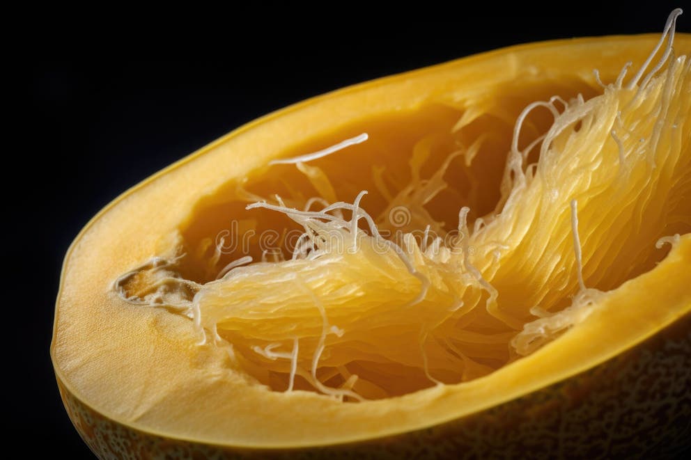 A Close-up View of the Inside of a Melon with the Seeds Removed. this ...