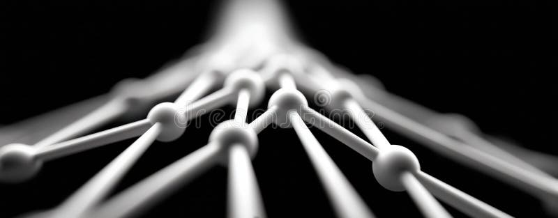 Close Up View of Interconnected White Nodes and Lines Creates Striking ...