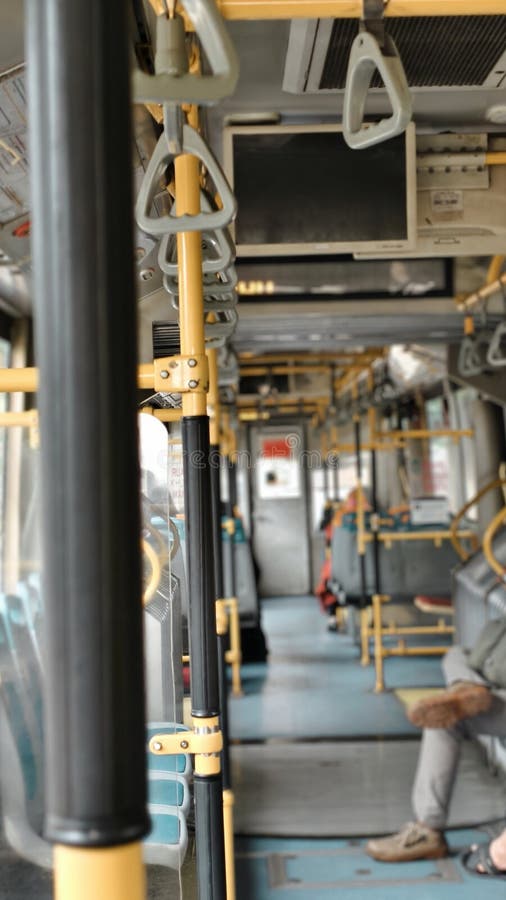 A Close-up View of the Interior of a Public Bus Stock Photo - Image of ...
