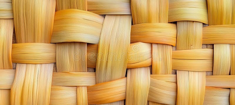 Close-Up View of Interlaced Bamboo Strips Forming a Woven Pattern ...