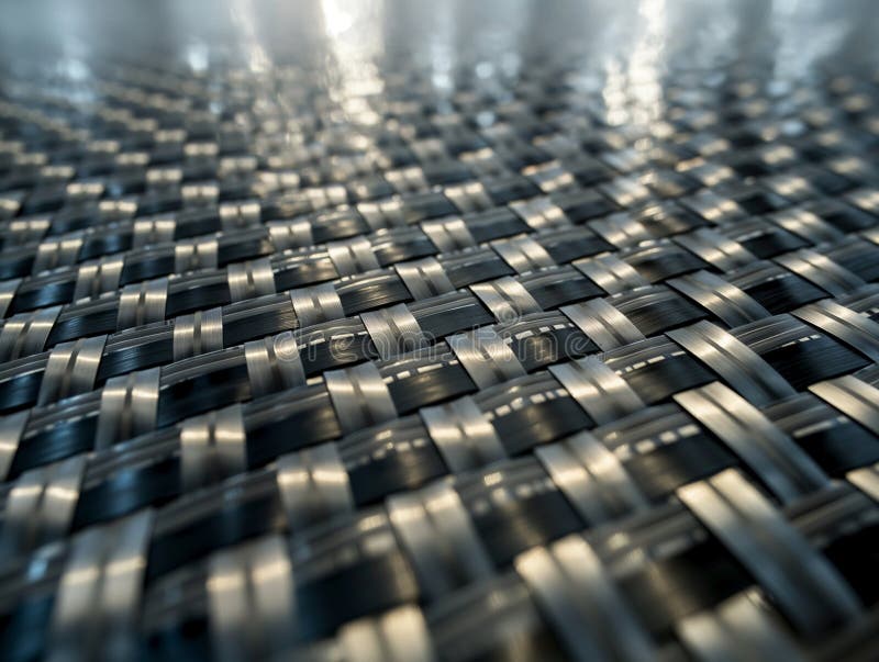 Woven Metal Texture with Reflective Surface Stock Photo - Image of ...