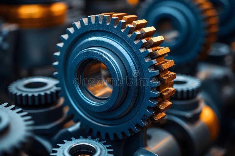 Industrial Machinery Gears in a Factory Setting for Mechanical Engineering and Design Generative ...