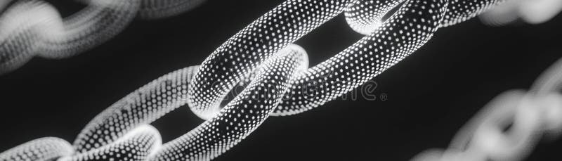 Close-up View of Interlocking Chain Links with Halftone Pattern and ...