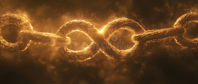 Close-Up View of Interlocking Golden Chains Stock Photo - Image of ...