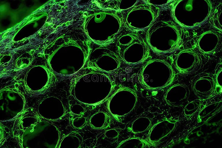 Close-up View of Intricate Green Cellular Structure Showcasing Unique ...