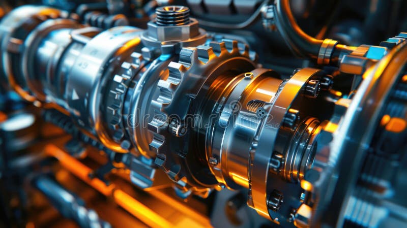 Close Up View of Intricate Machine Gears. Ideal for Industrial Concepts ...