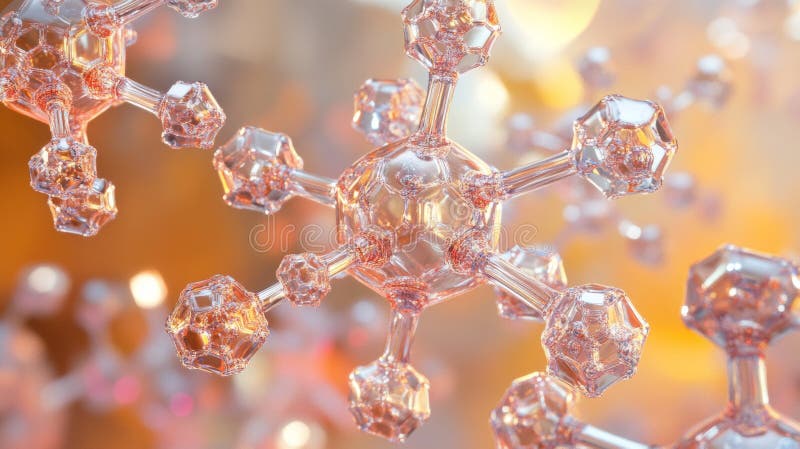 Close-up View of Intricate Molecular Structure with Transparent Glass ...