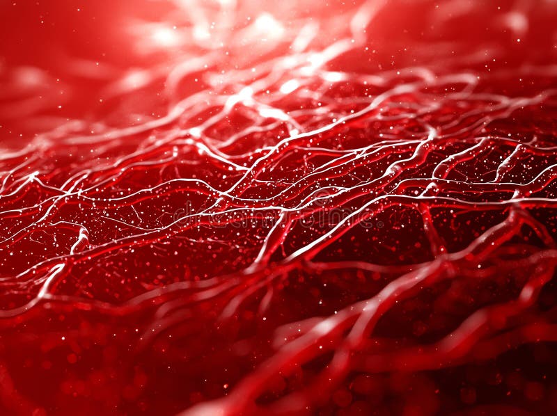 A Closeup View of Intricate Red Veins Showcasing Dynamic Textures and ...
