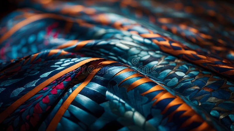A Close-Up View of Intricate Textile Patterns Showcasing Vibrant Colors ...
