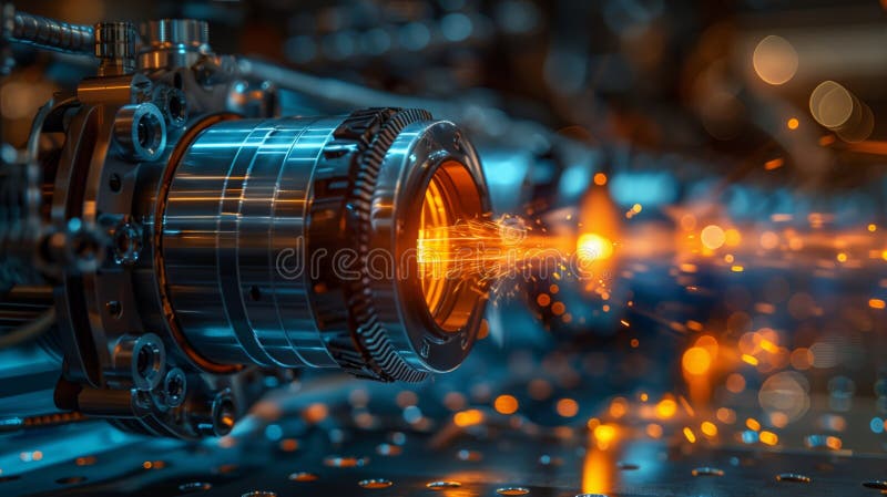 Close-Up View of Ionization Process in a Metal Device Stock Image ...
