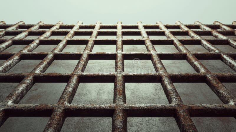 Close-up View of Iron Prison Bars Symbolizing Confinement and Security ...