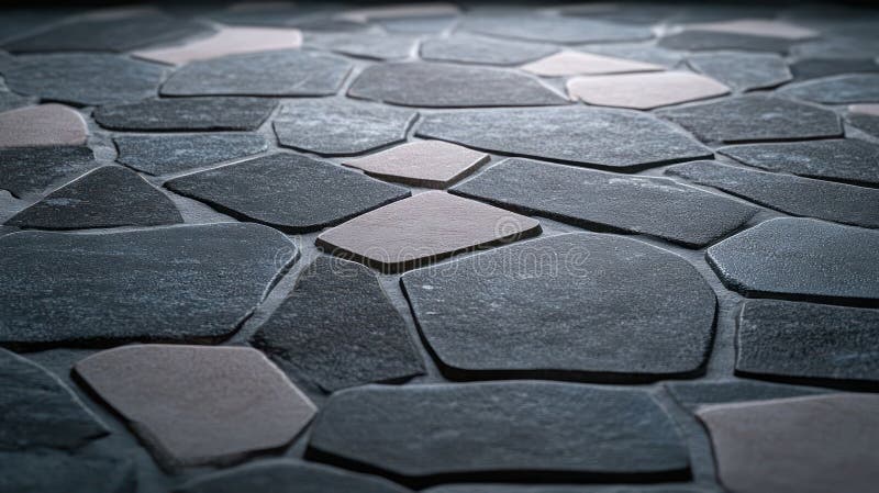A Close-up View of Irregular Stone Pavement with Varied Textures and ...