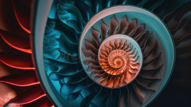 A Close Up View of a Jet Engine. AI Generative Image. Stock ...