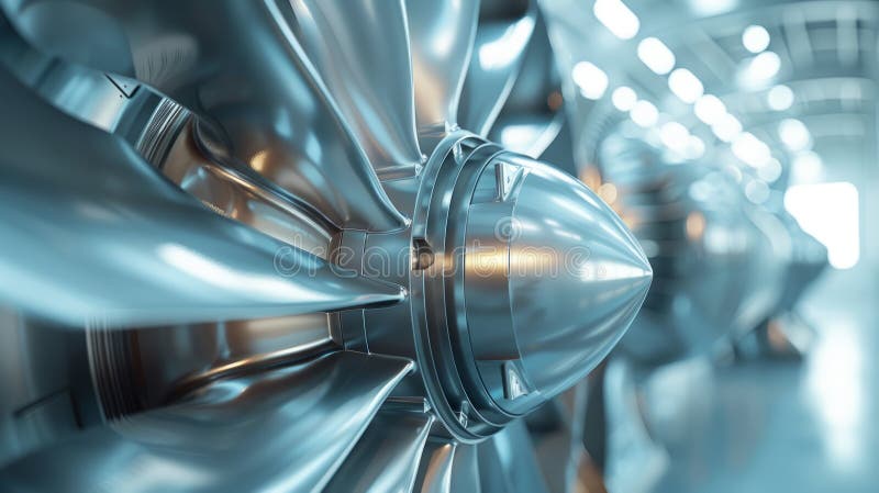 Close-up View of Jet Engine Turbine Blades Stock Photo - Image of ...