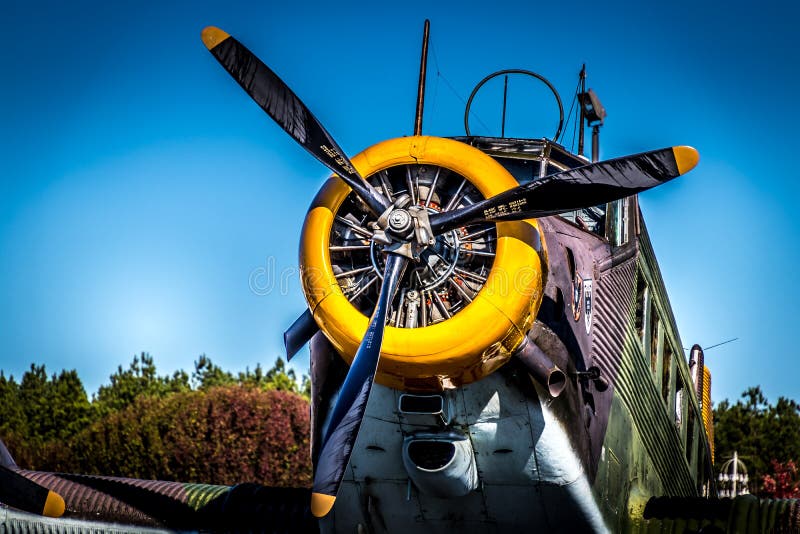 JU-52 airplane engine editorial photography. Image of foreign - 167984107