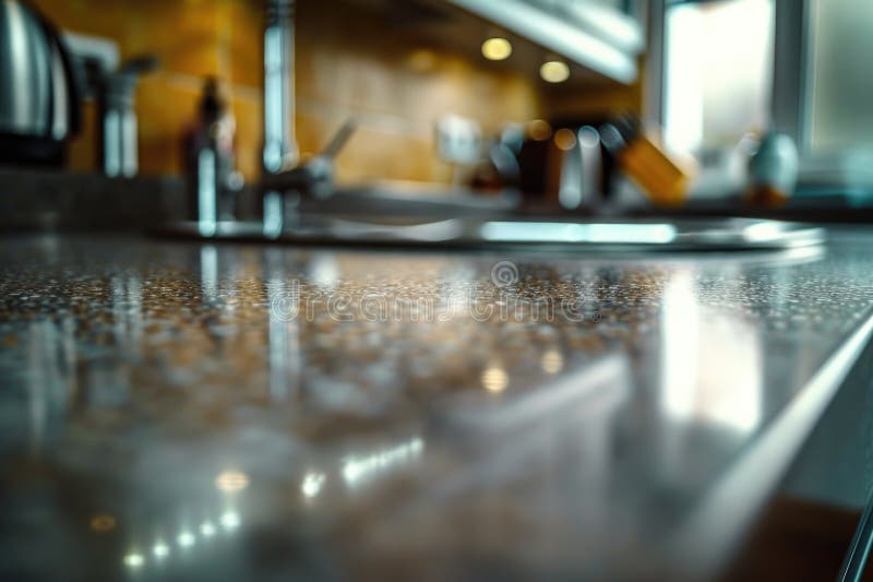 A Close-up View of a Kitchen Counter with a Sink. Perfect for ...