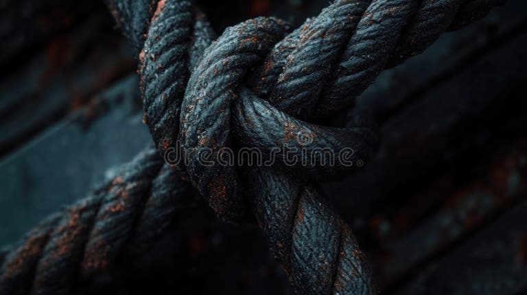 A Close-up View of a Knot on a Rope, Useful for Demonstrating Knot ...