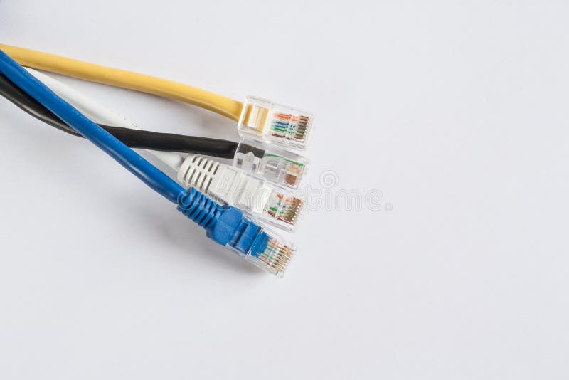 Close Up View of LAN Cables Stock Image - Image of cat5, connector ...