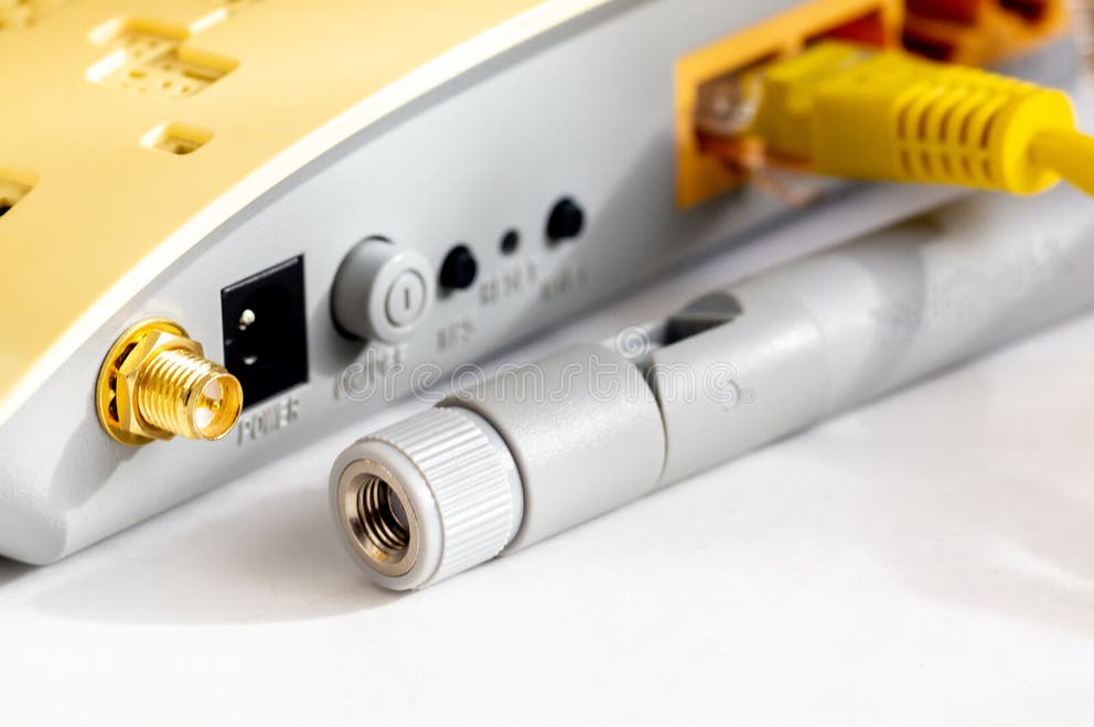 Close-up View of LAN Network Switch Connectors with Ethernet Cables ...
