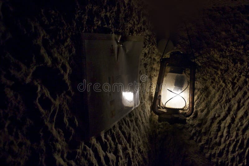 Close Up View of Lantern in Front of Darl Wall Stock Image - Image of ...