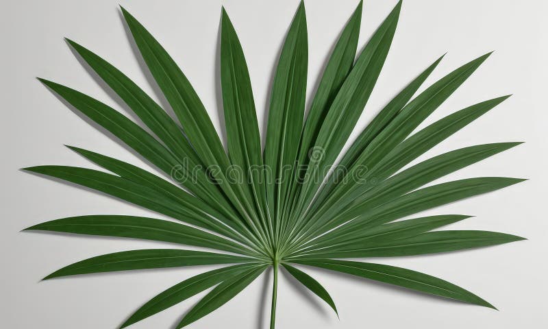 Close-up View Large Green Leaf with Pointed Tip, Arranged in Fan-like ...