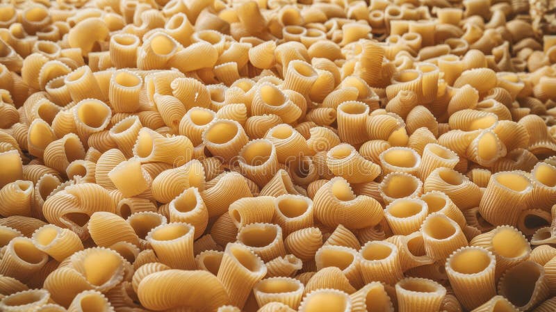 Close-Up View of Large Pile of Uncooked Macaroni Shells Stock ...