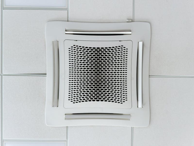 Close-up View of a Large Room Cassette Type Ceiling Air Conditioner ...