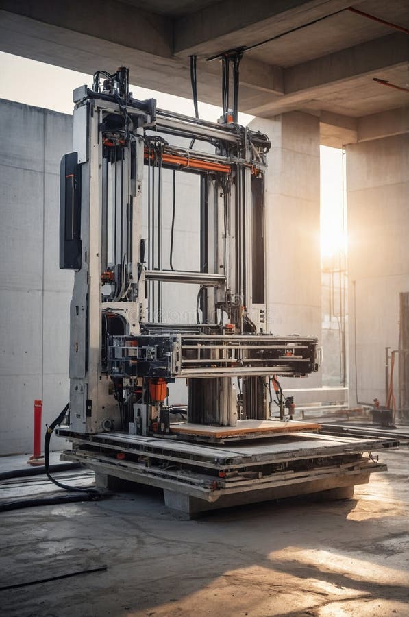 Industrial 3D Concrete Printer Building Foundation Structure Stock ...