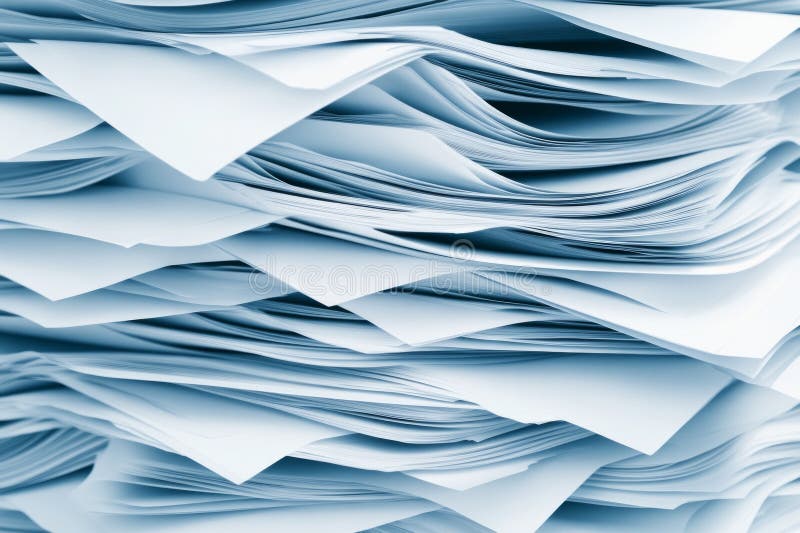 A Close-up View of a Large Stack of Papers, Showcasing the Texture and ...