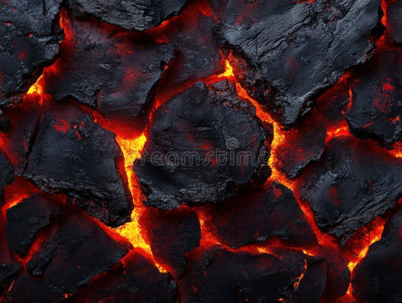 A Close Up View of a Lava Flow Steadily Emerging from an Active Volcano ...