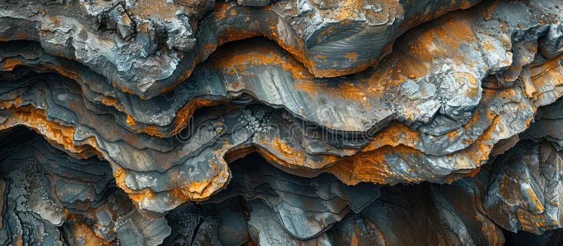 Close-up View of Layered Bedrock Outcrop Stock Image - Image of ...
