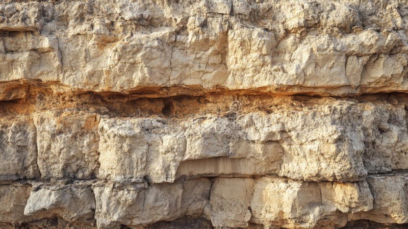Close-up View of Layered Limestone Cliff Face Stock Illustration ...