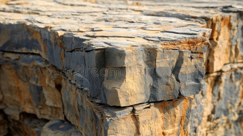 A Close Up View of Layered Rock Formation Stock Illustration ...
