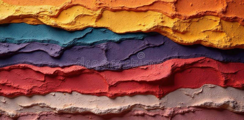Close-up View Layered Sandstone Strata Diverse Colors Beige Element ...
