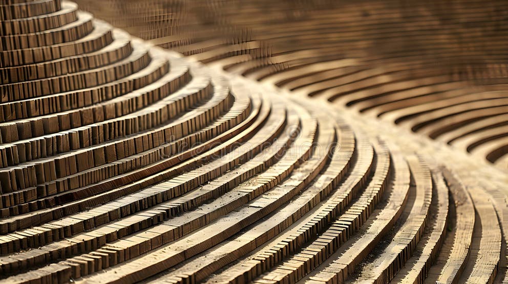 A Close-up View of Layered Wooden Structures Creating a Rhythmic ...