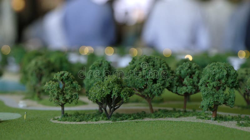 Close-Up View of a Layout of a Clearing with Trees. Model of the Forest ...