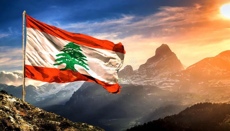Lebanon Flag Waving on the Wind Stock Photo - Image of banner, public ...