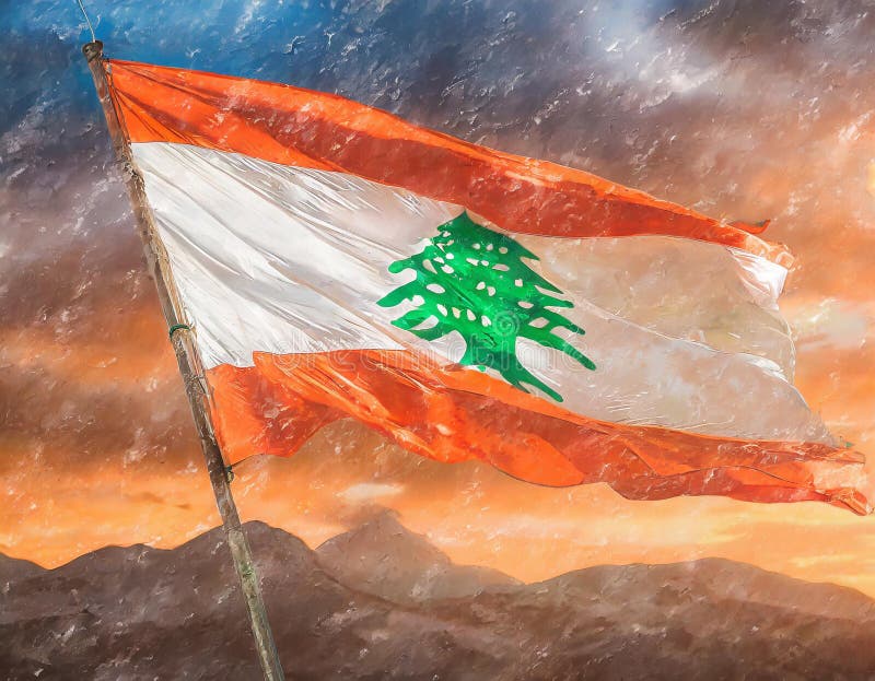 Lebanon Flag Waving on the Wind Stock Illustration - Illustration of ...