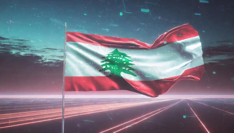 Lebanon Flag Waving on the Wind Stock Illustration - Illustration of ...