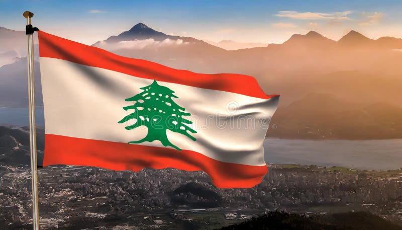 Lebanon Flag Waving on the Wind Stock Photo - Image of fabric ...