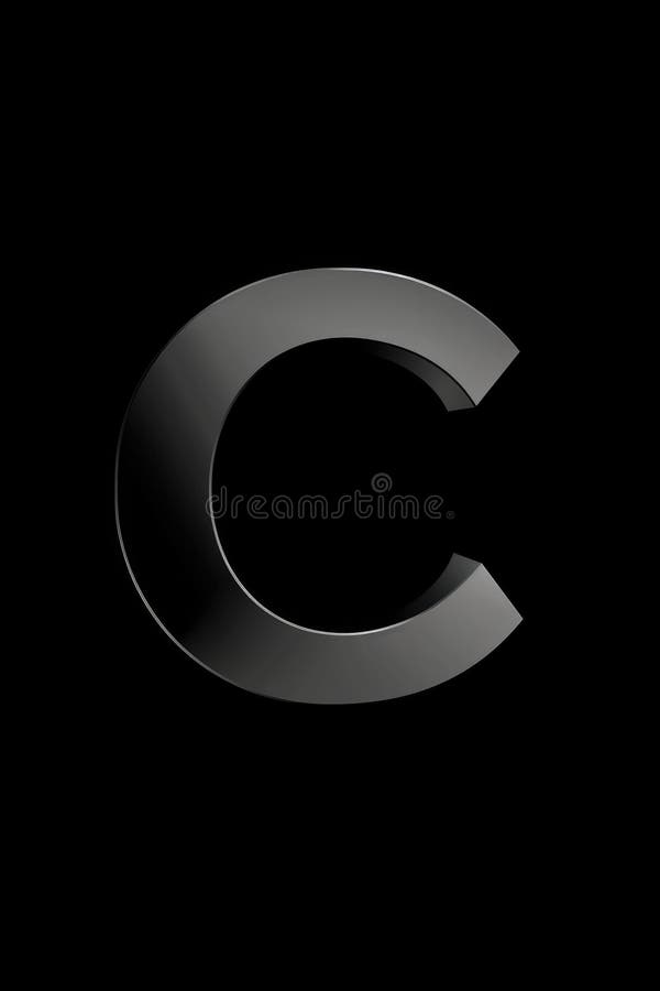 A Close-up View of the Letter C on a Black Background, Ideal for Use in ...