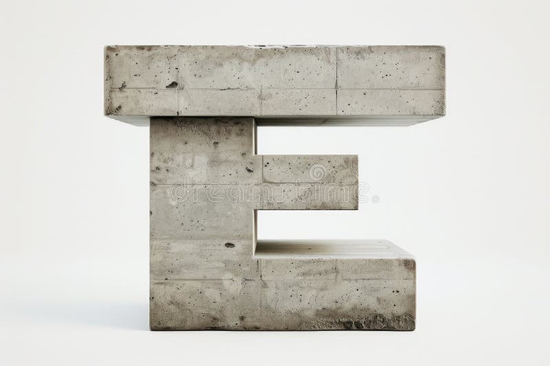 A Close-up View of a Letter E Made from Concrete Blocks Stock Image ...